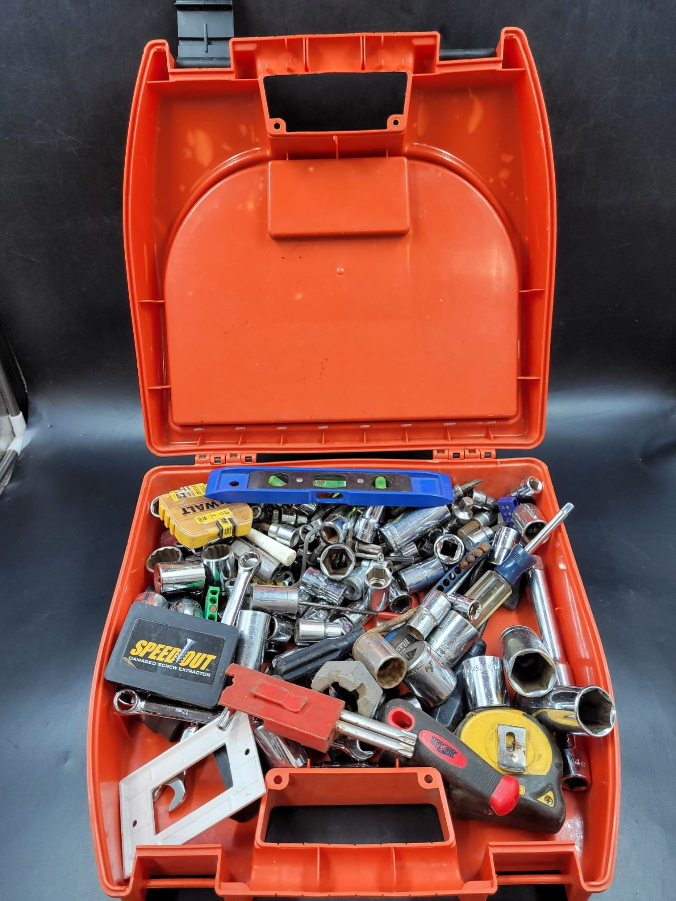 Sockets and Tools in Orange Tool Case