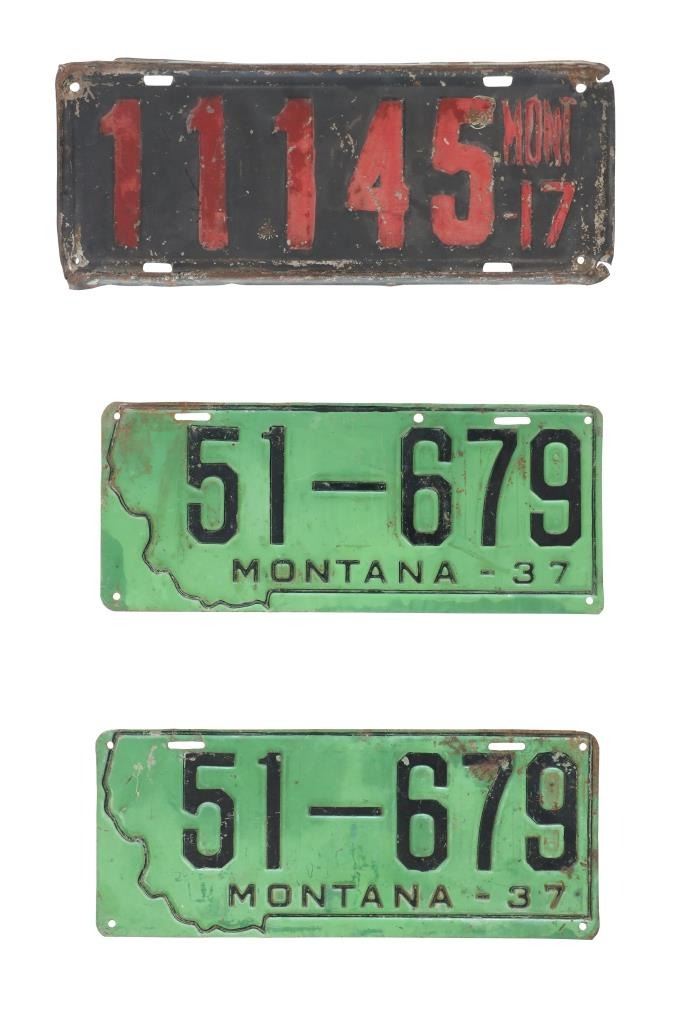 Original Montana License Plates 1917 & 1937 (3)