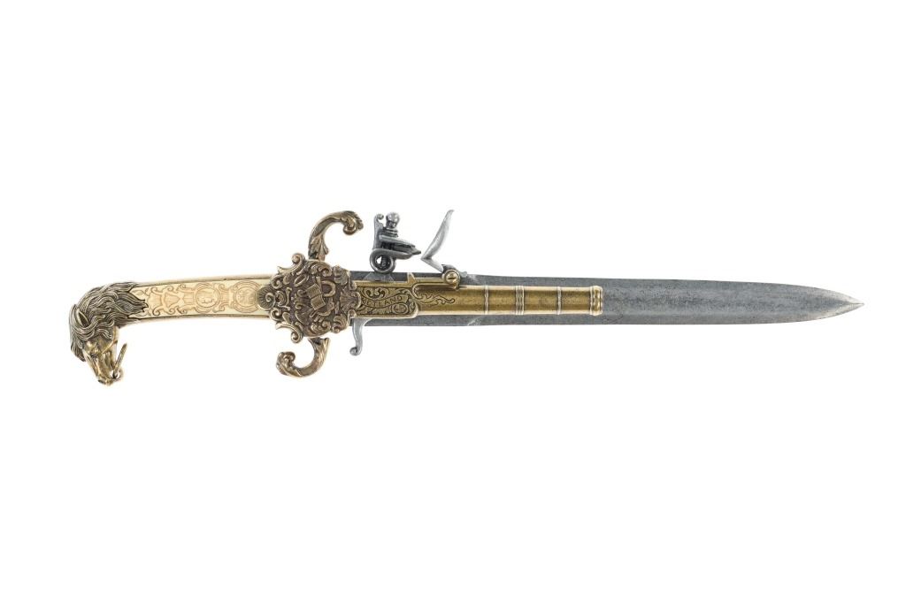 Ketland Horsehead Flintlock Pistol Dagger Replica