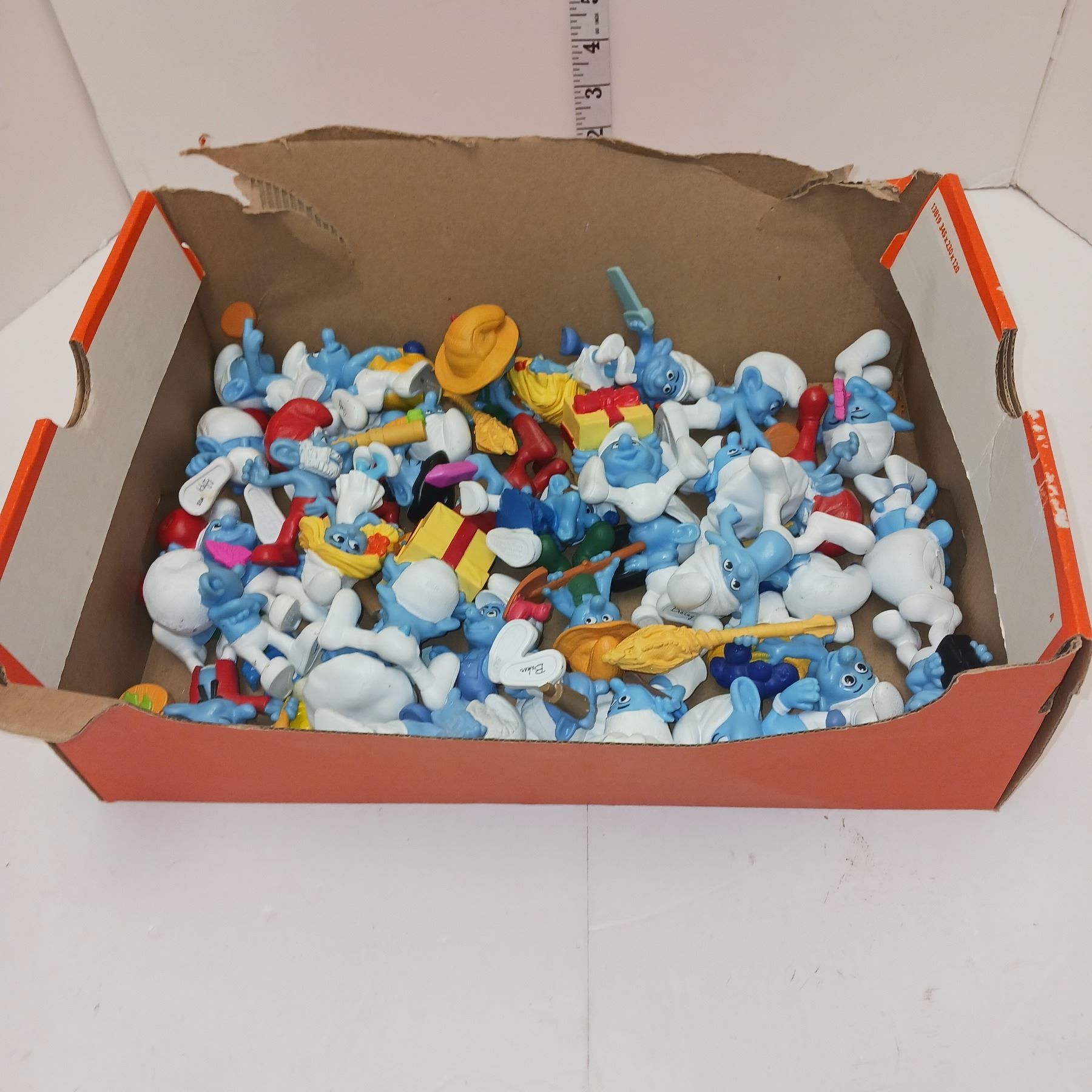 Box Of 34 Vintage Peyo Smurfs