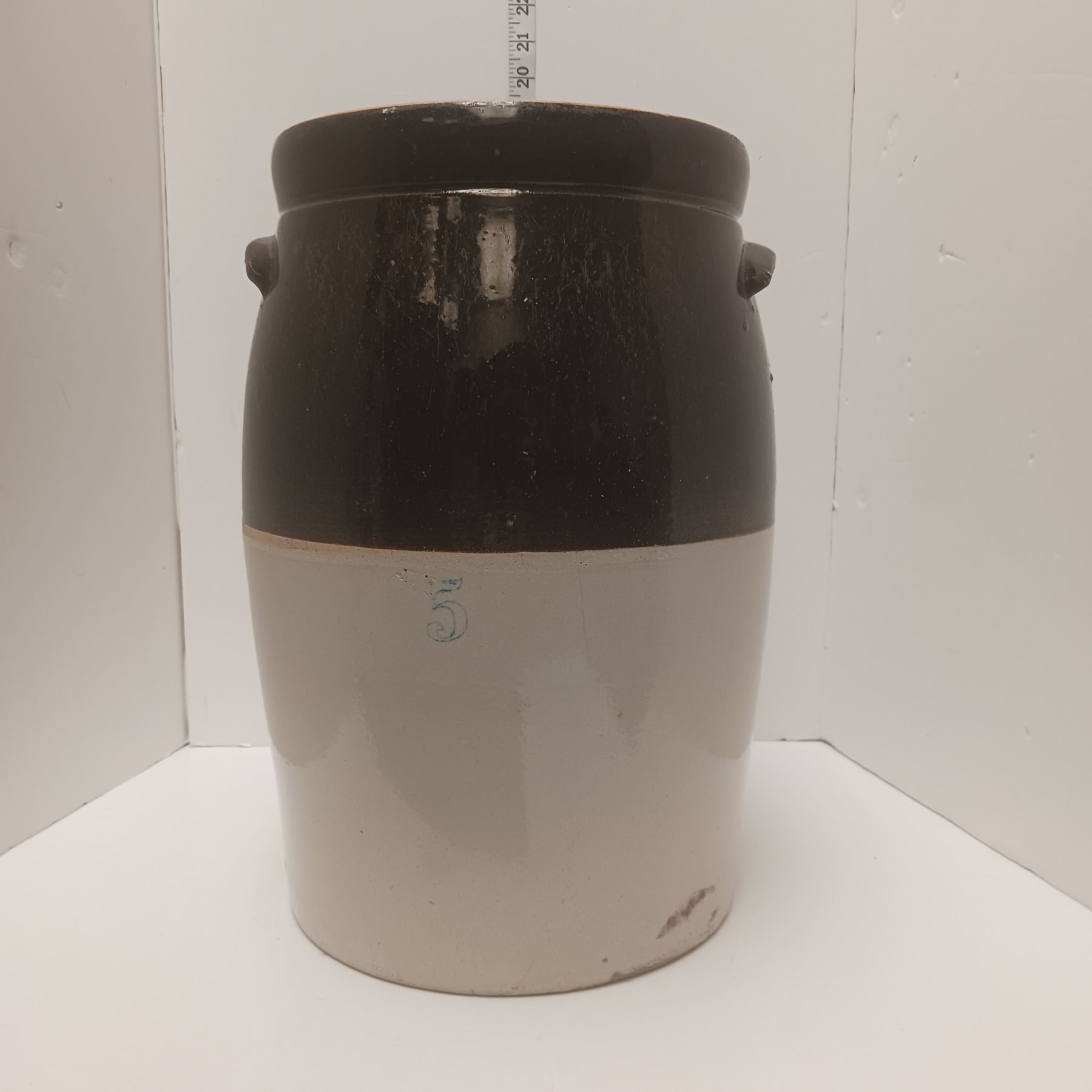 Antique 5 Gallon Star Butter Churn Crock - Crooksville Ohio