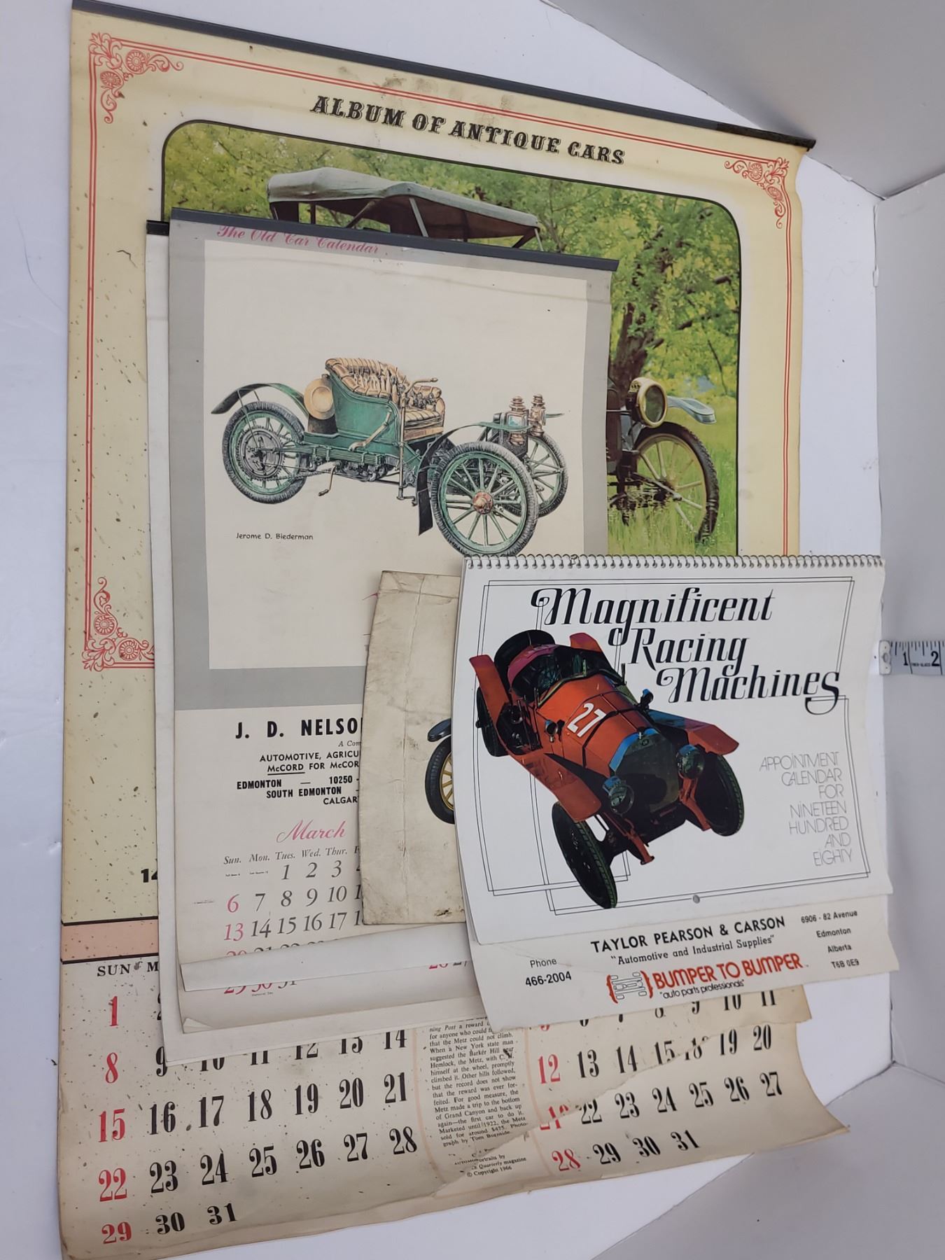 3X 1960'S Automotive Calendars, Shirley Ford 1925 Model T Brochure ...