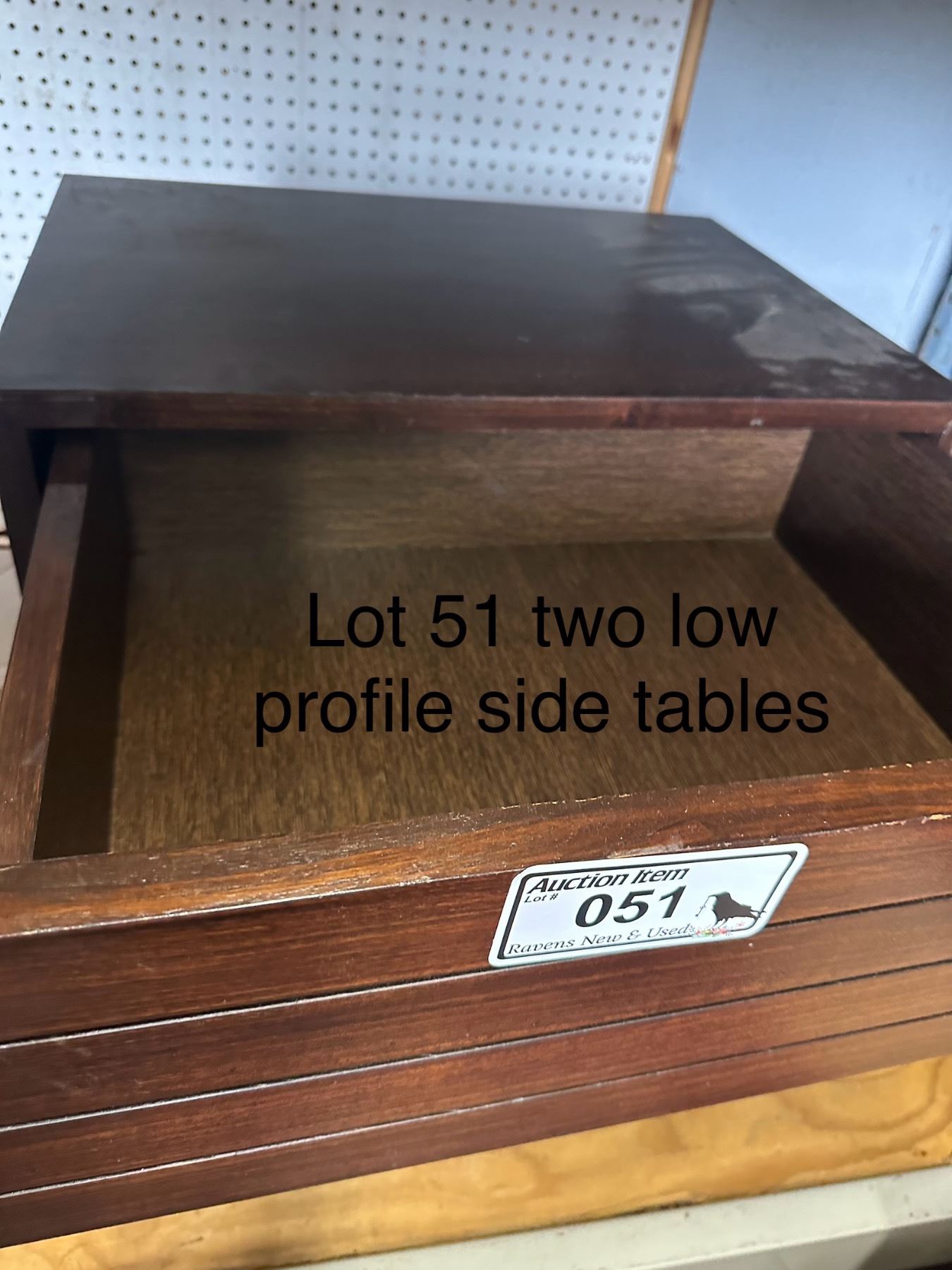 Two low profile side tables