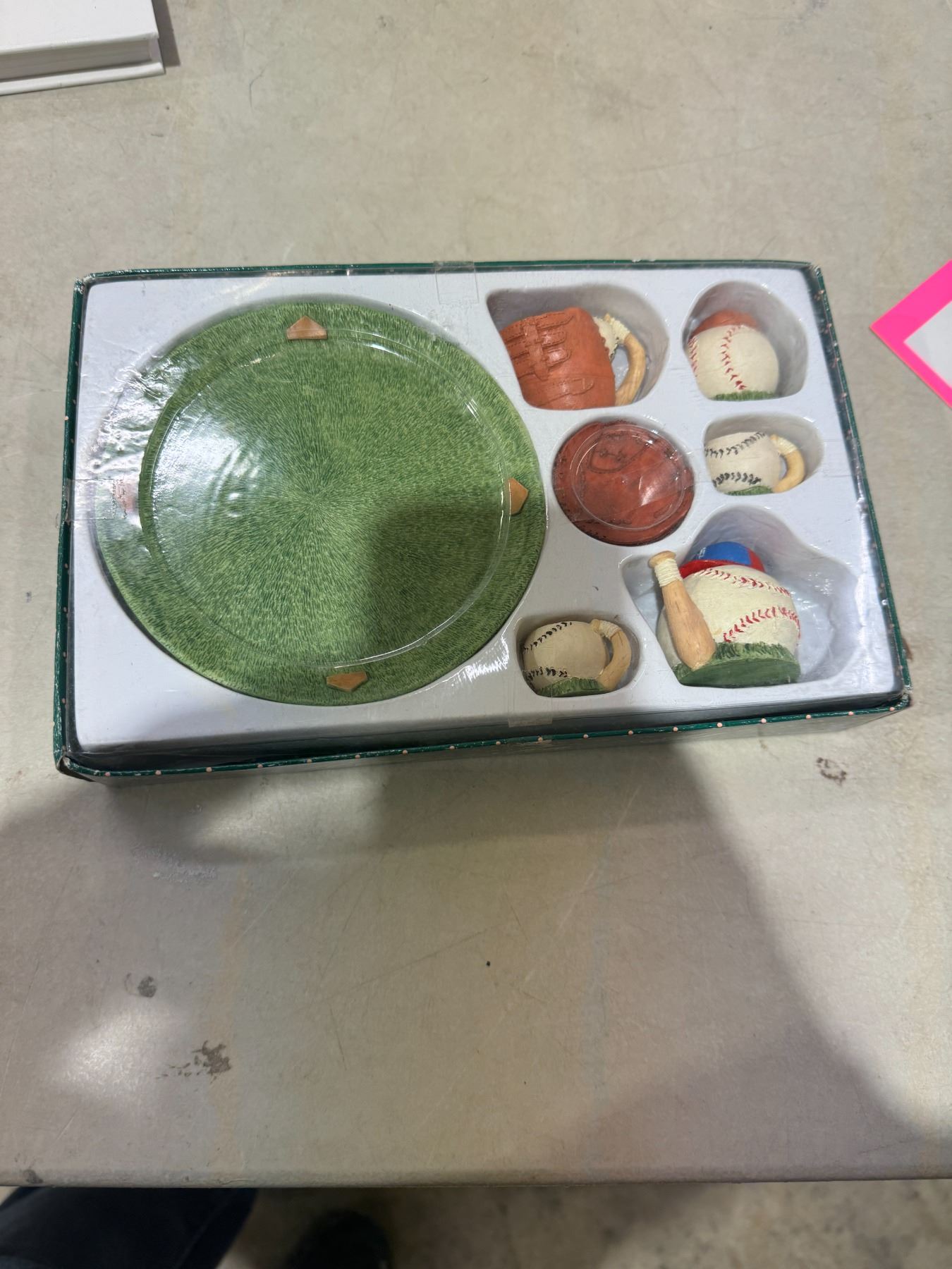 Mini tea set baseball themed