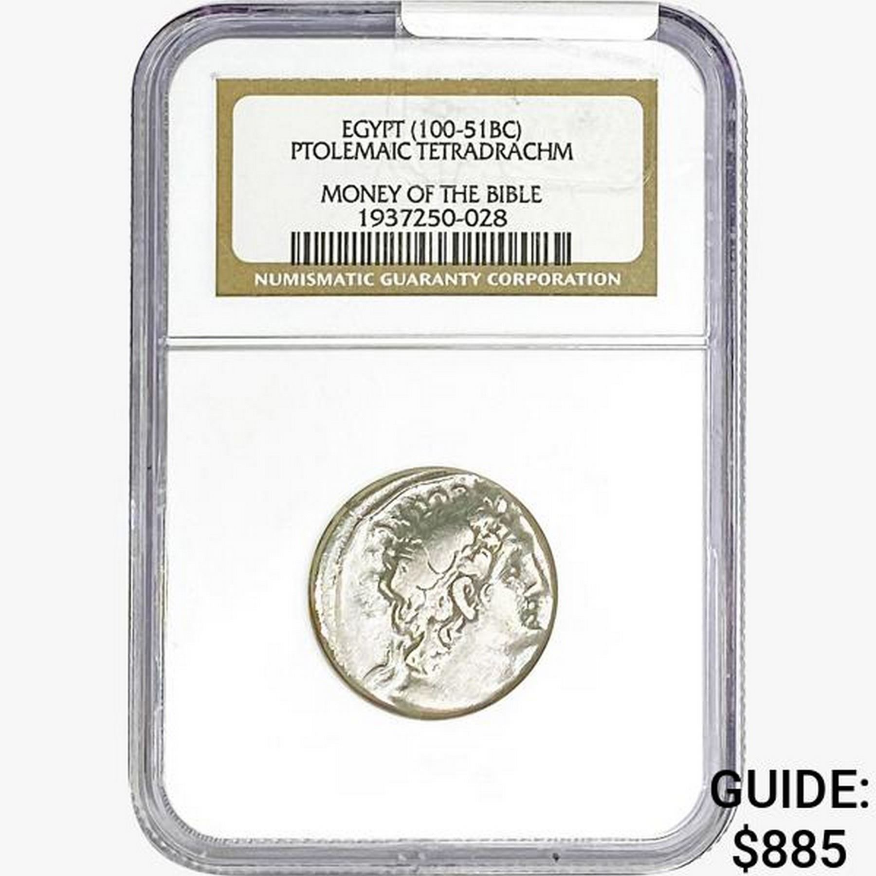 100-51 BC Egypt Ptolemaic Tetradrachm NGC