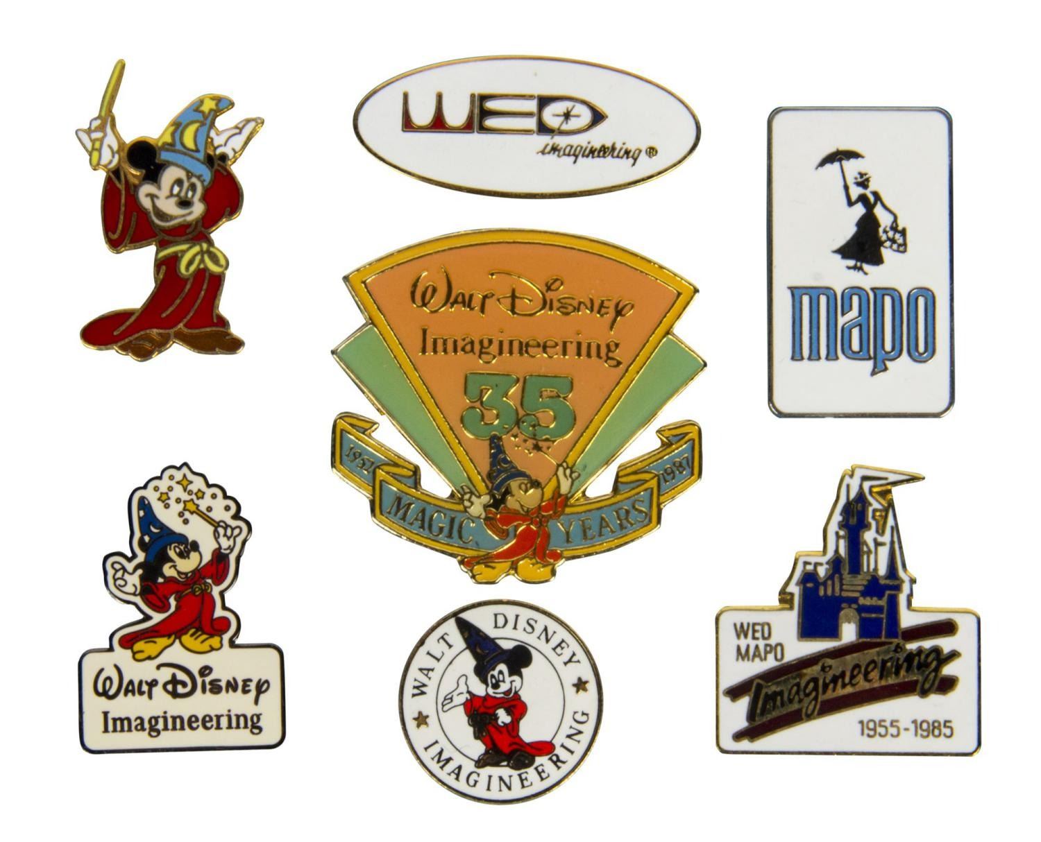 A Collection of Walt Disney Imagineering Pins. - Van Eaton Galleries