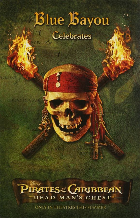 A Blue Bayou Pirates Dead Man's Chest Menu. - Van Eaton Galleries