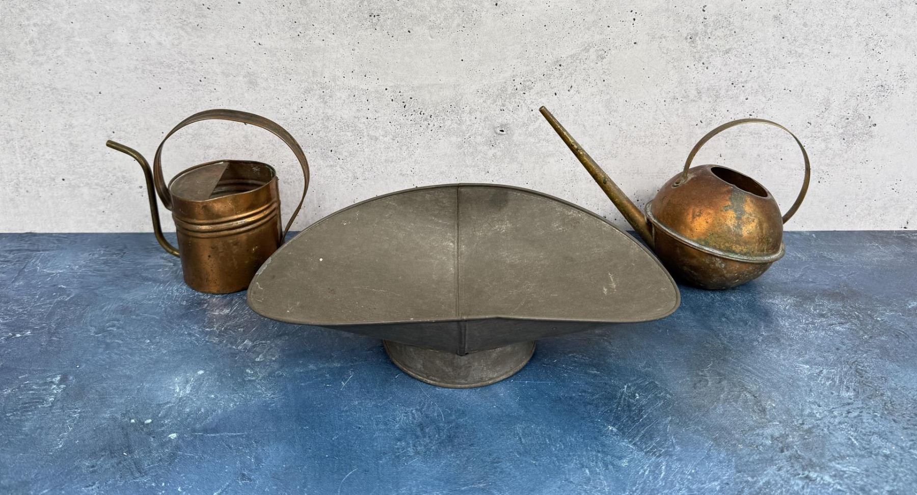 Copper Watering Cans and Scale Pan