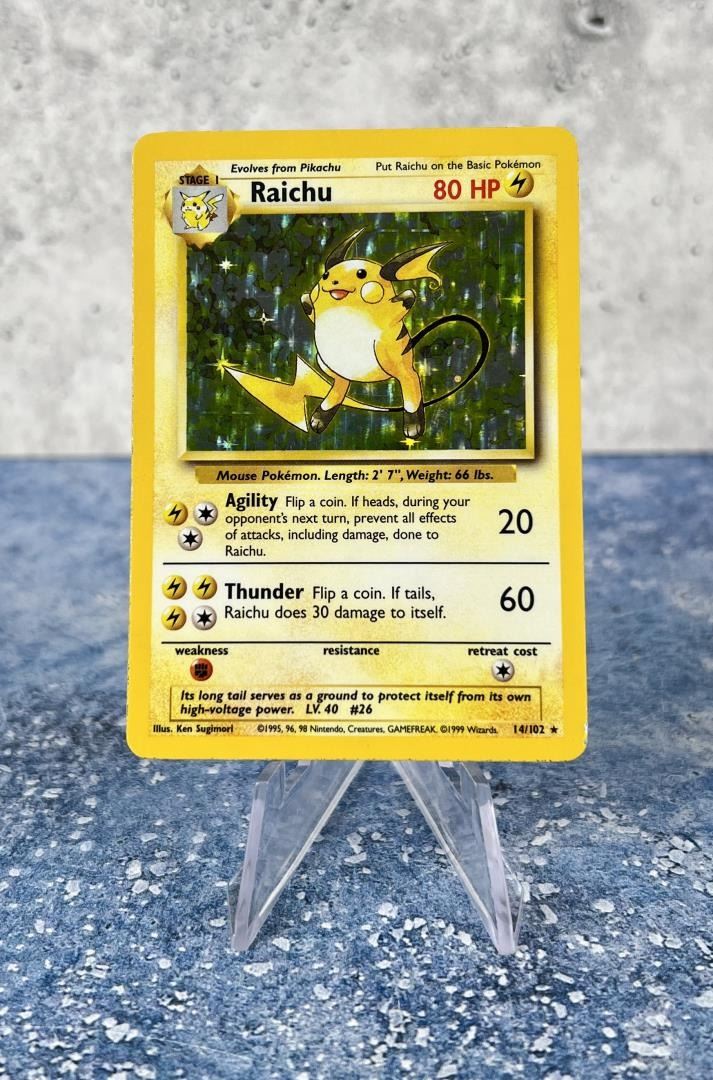 Pokemon Base Set Raichu Card