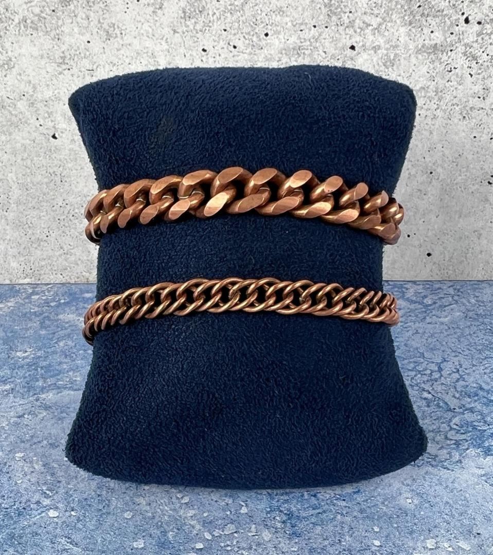 Solid Copper Chain Cuban Link Bracelets