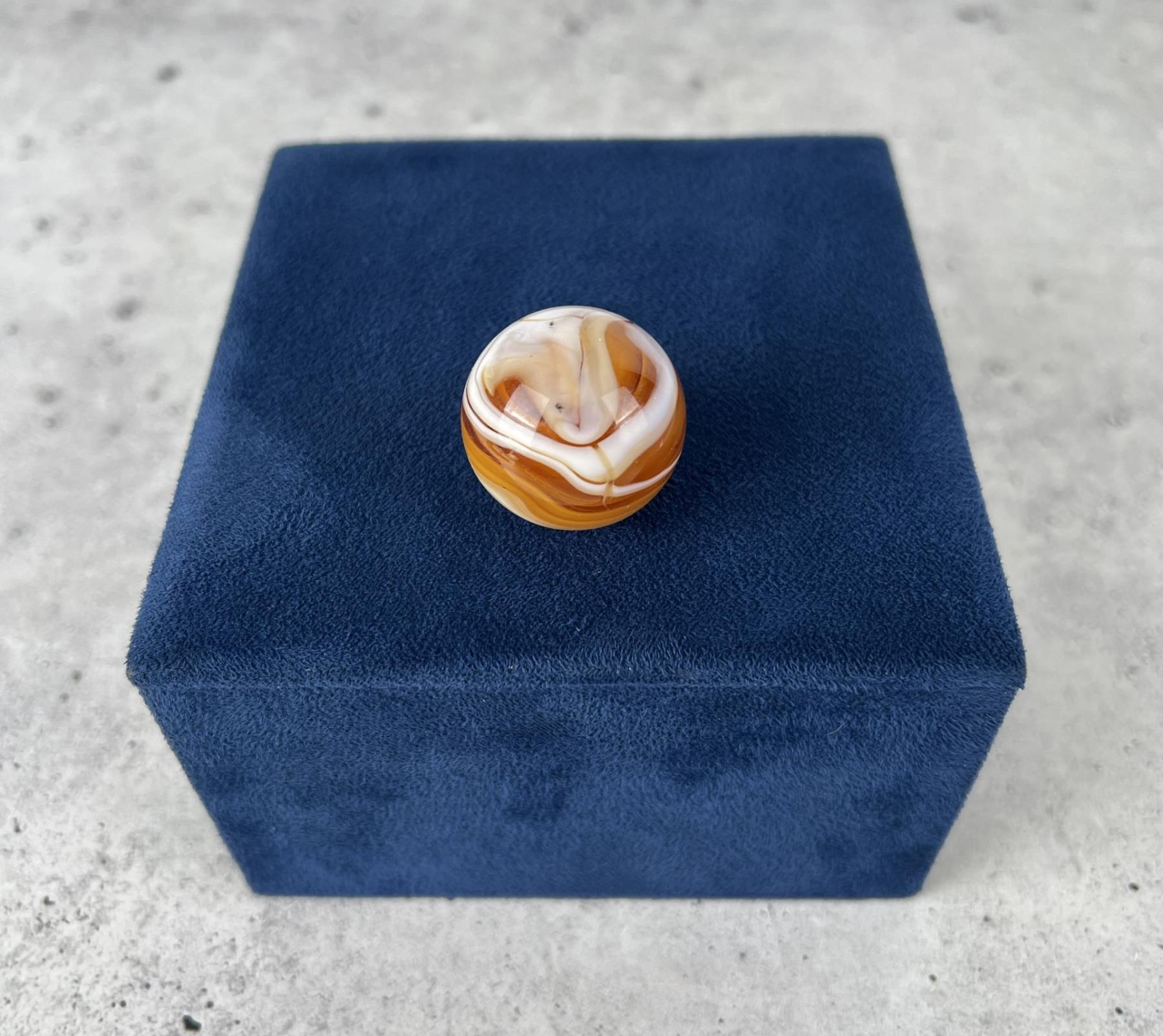 Large Caramel Swirl Slag Shooter Marble CAC