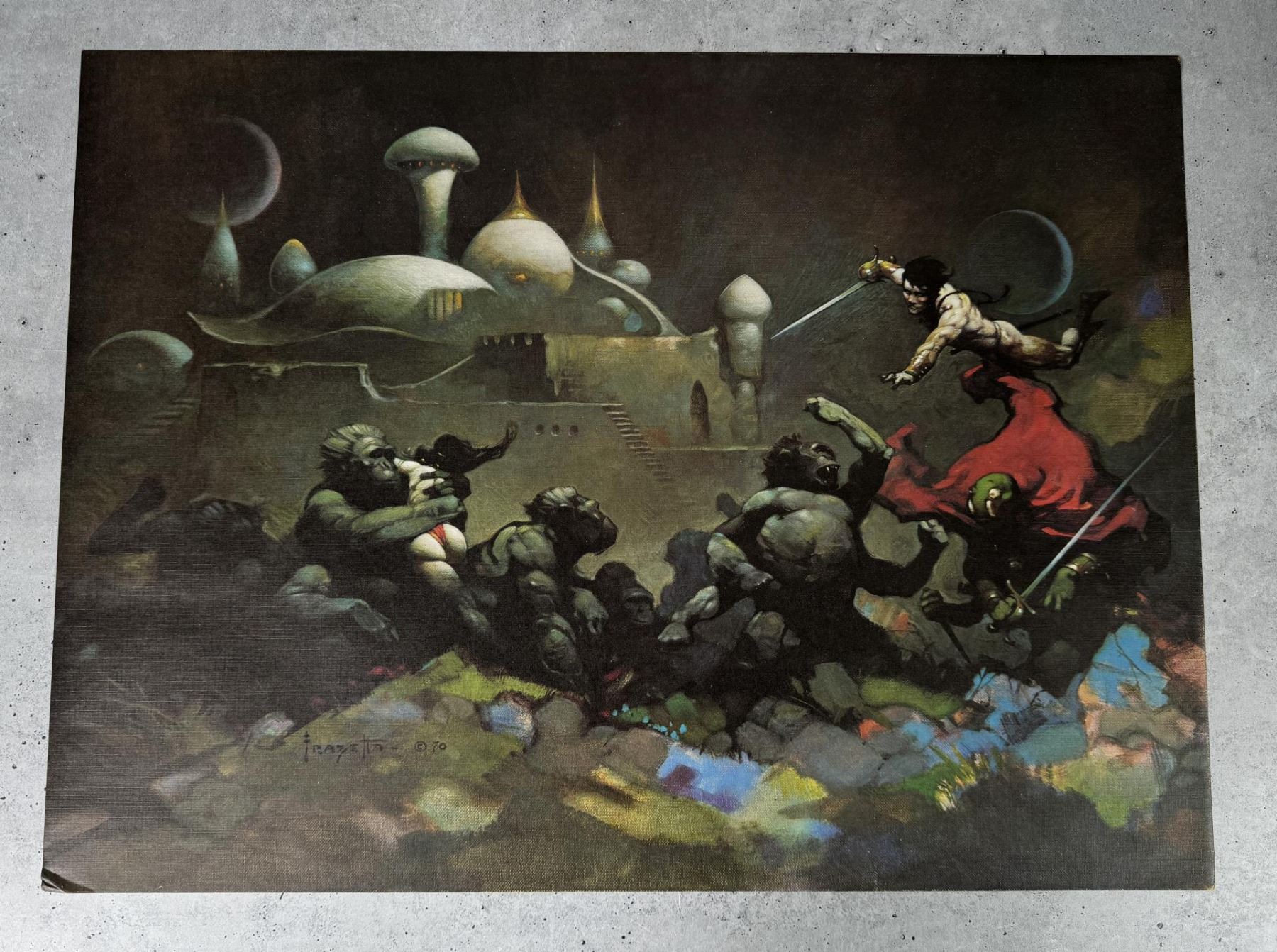 Vintage Frank Frazetta Print Savage Apes Of Mars