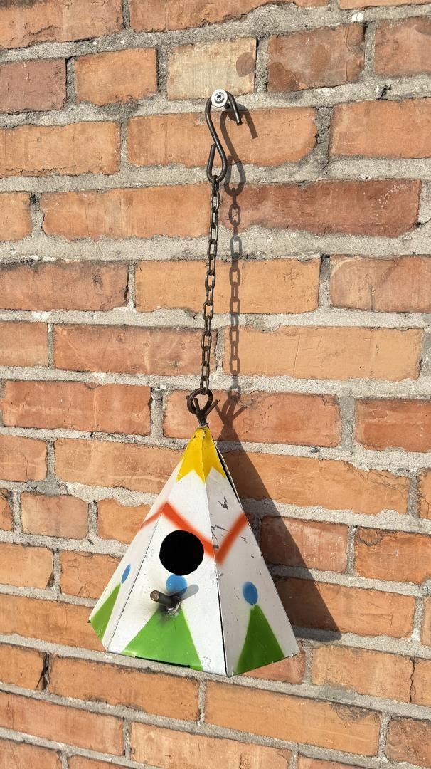 Decorative Tin Metal Teepee Birdhouse