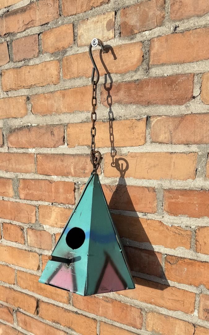 Decorative Tin Metal Teepee Birdhouse
