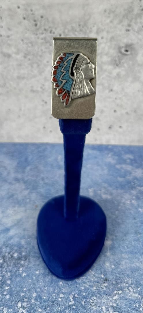 Zuni Indian Chief Money Clip