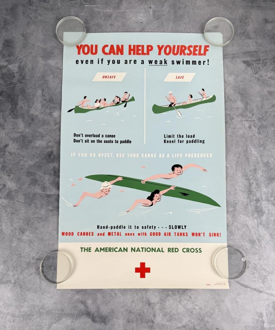 1961 American Red Cross Canoe Safety Poster