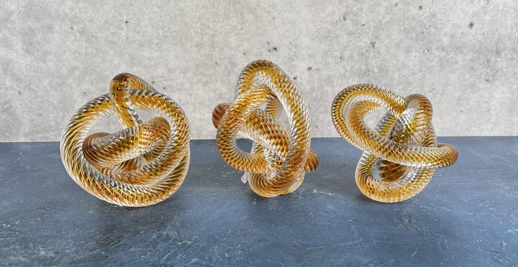 Fusion Z Studio Art Glass Modernist Knot Sculpture