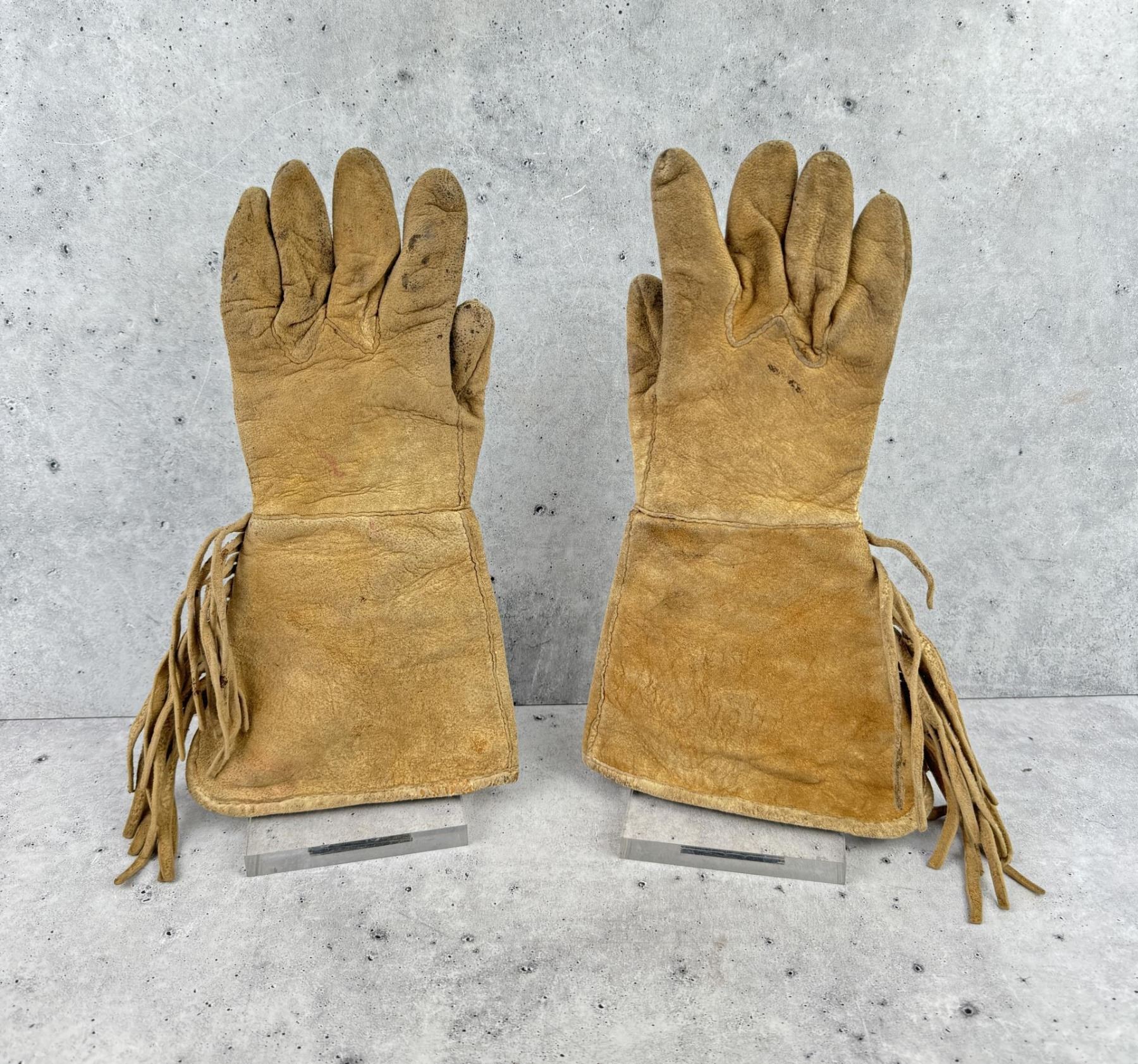 Native American Indian Fringe Gauntlet Gloves