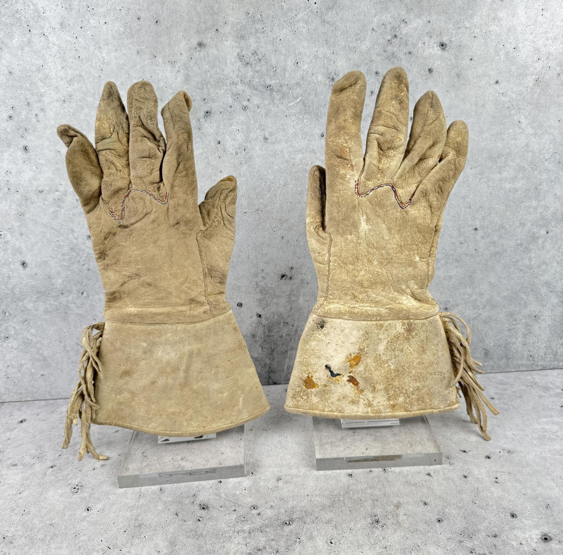 Native American Indian Fringe Gauntlet Gloves