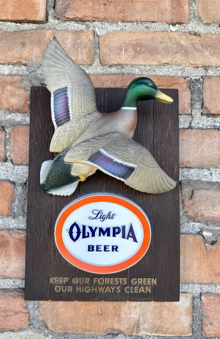 Olympia Beer Mallard Duck Sign