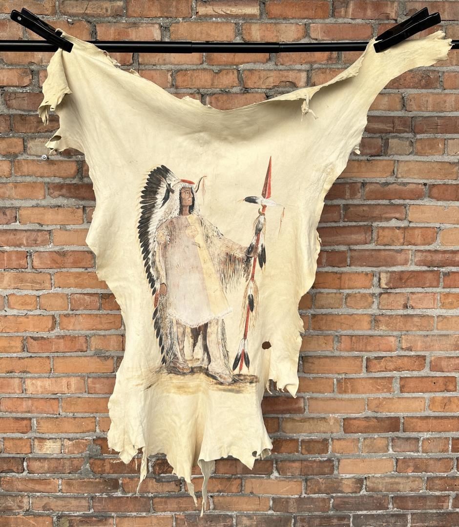 Native American Indian Painted Deer Hide