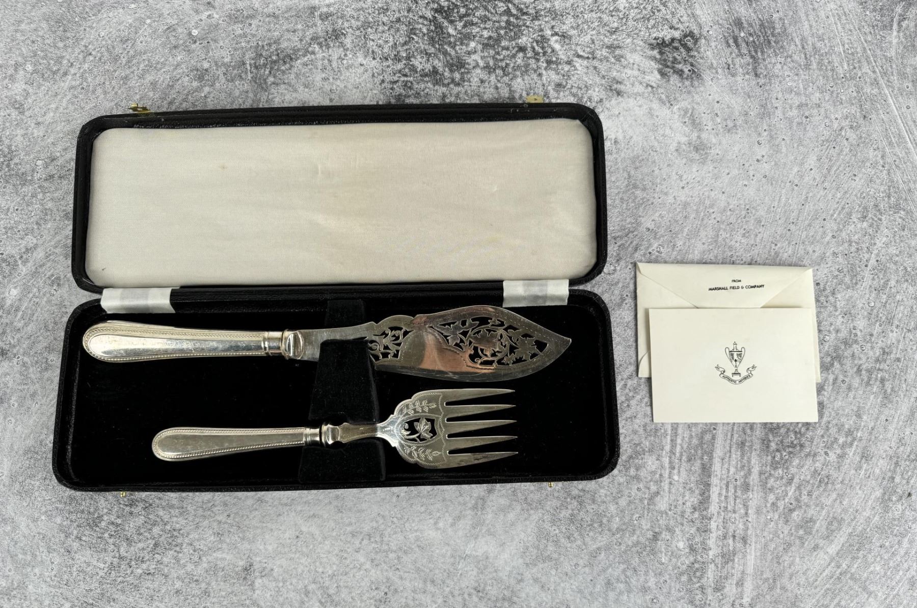 Antique Silverplate Fish Serving Set