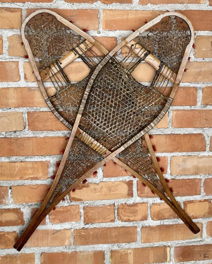 Antique Huron Native American Indian Snowshoes
