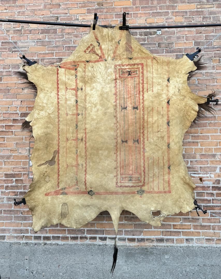 Native American Indian Painted Buffalo Robe