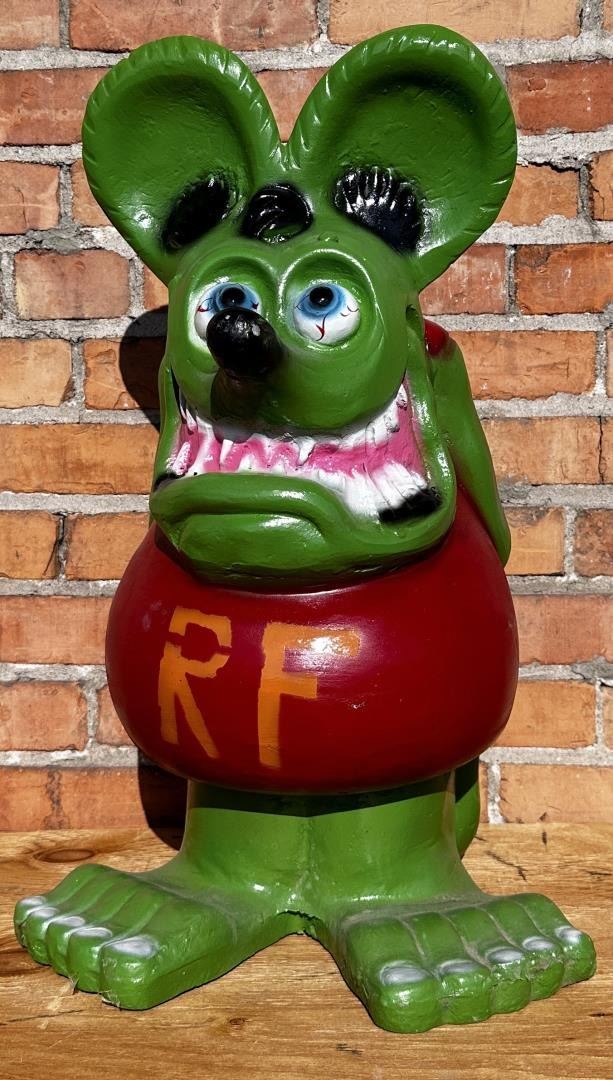 Hot Rod Garage Cast Aluminum Rat Fink Statue