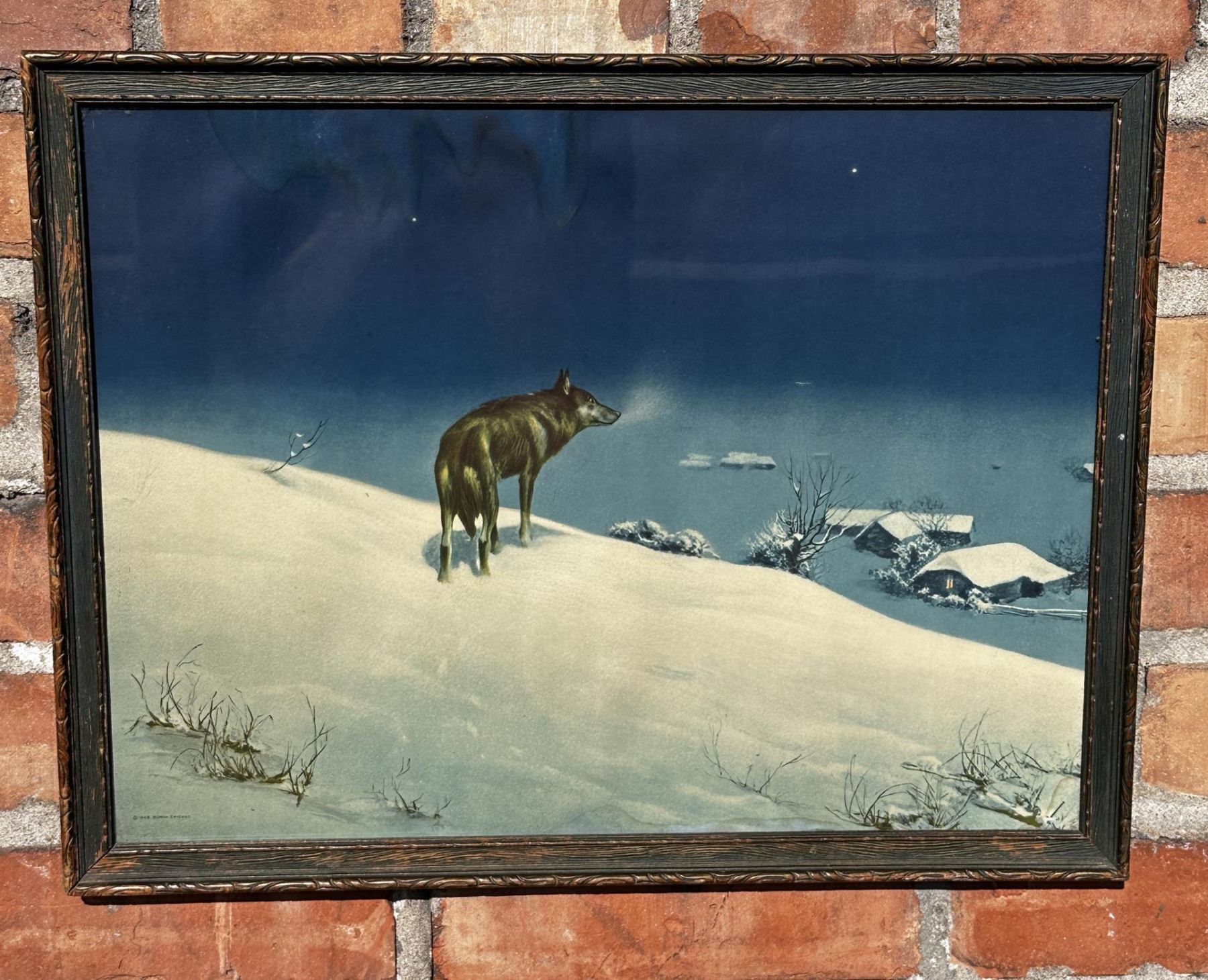 Antique Victor Kowalski Lone Wolf Print