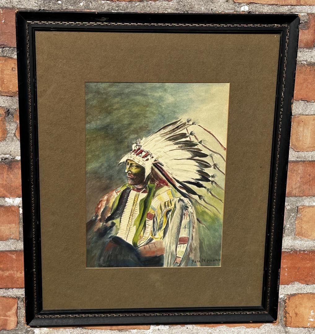 Native American Indian Watercolor Painting