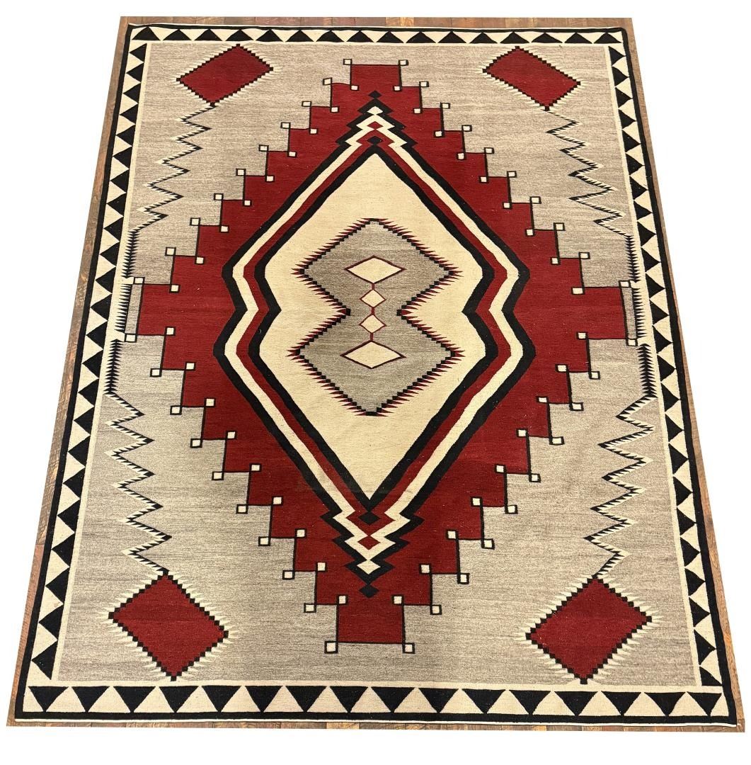 Room Size Navajo Indian Pattern Wool Rug