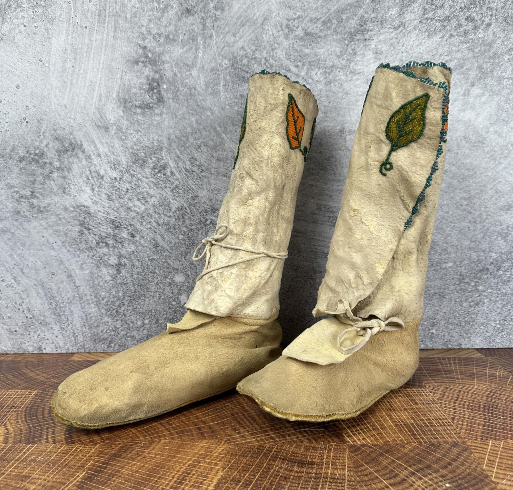 Plateau Native American Indian Beaded Moccasins