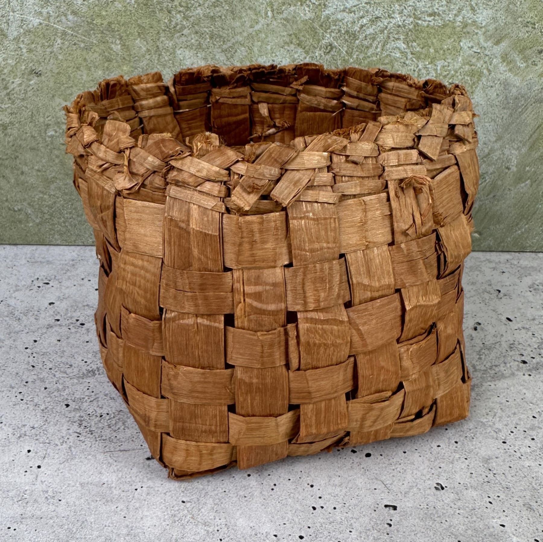 Northwest Coast Haida Indian Cedar Bark Basket