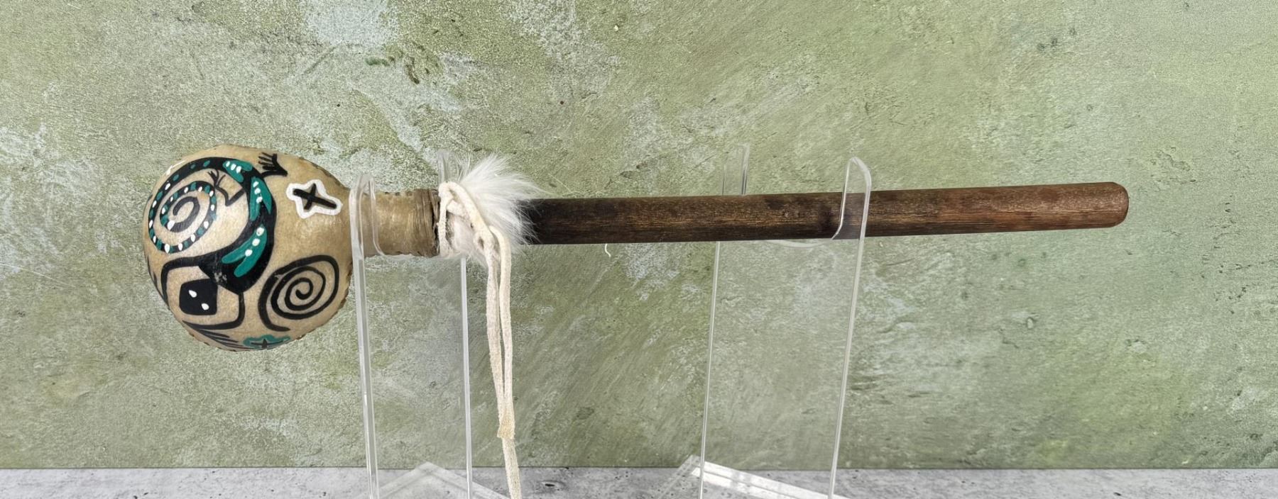 Painted Native American Indian Rattle