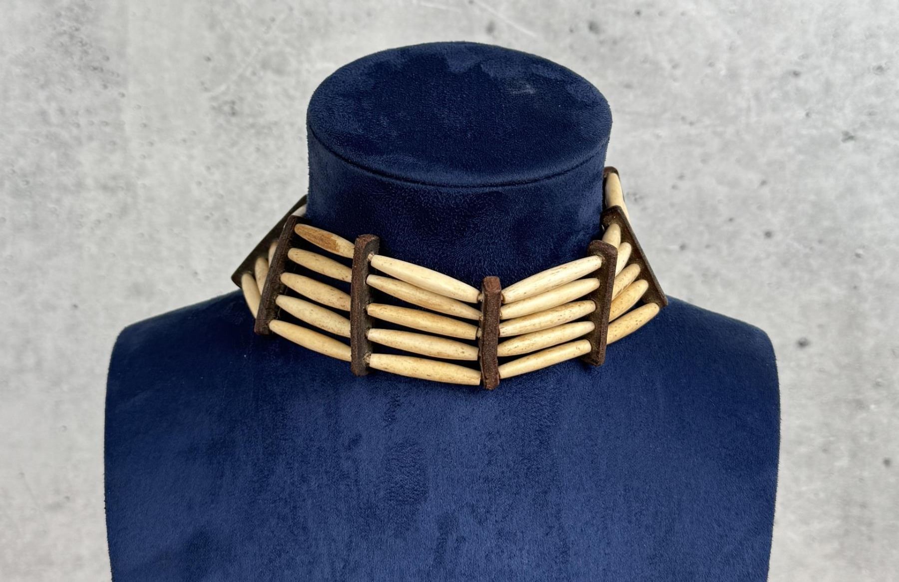 Native American Indian Bone Hair Pipe Choker