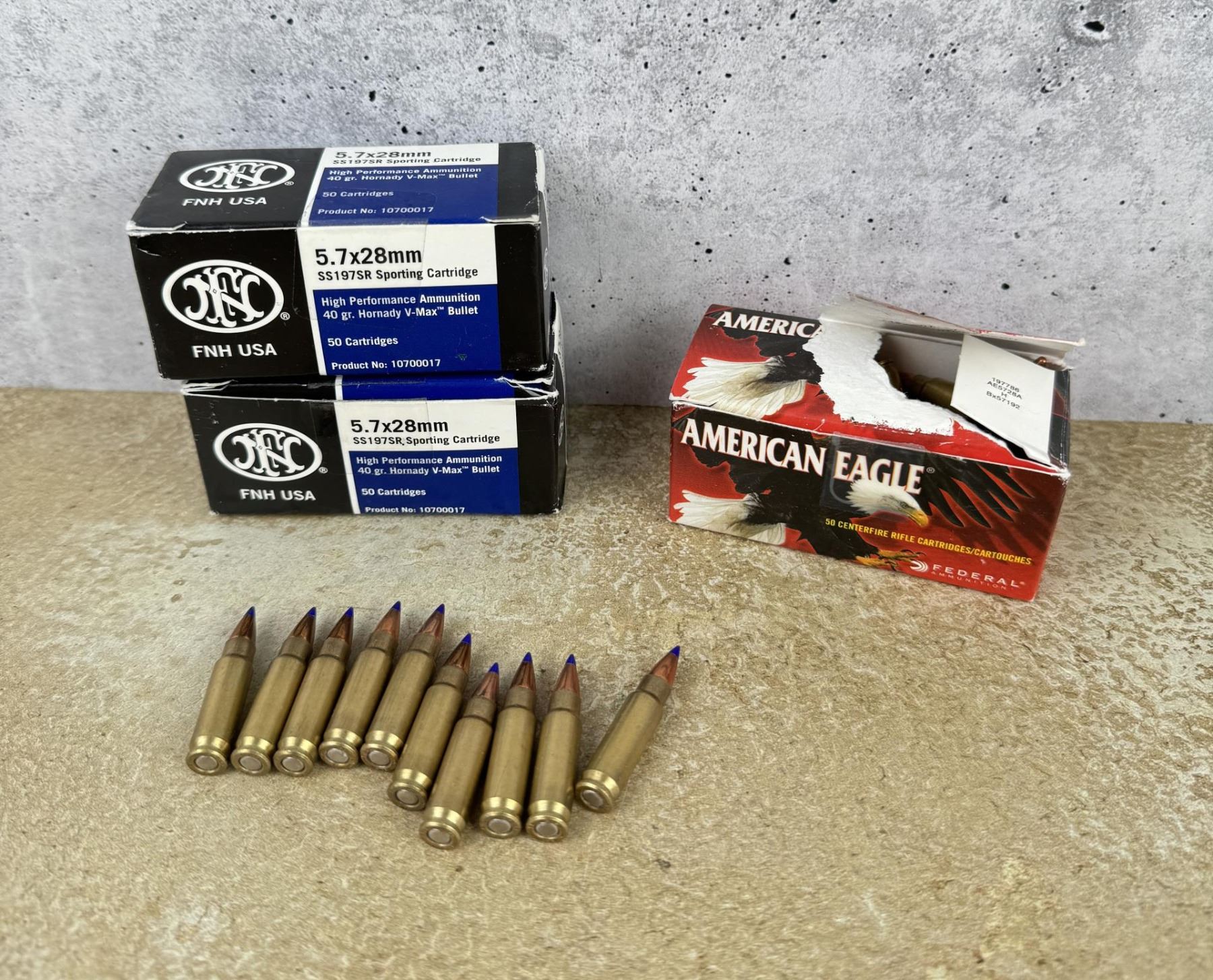 154 Rounds of FN 5.7x28mm Pistol Ammo