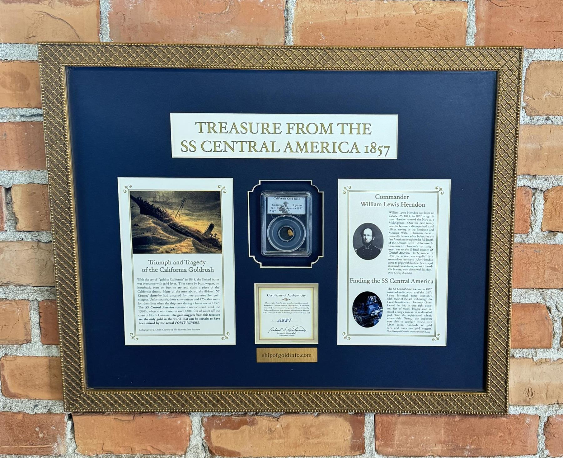 SS Central America Shipwreck Treasure Gold Nugget