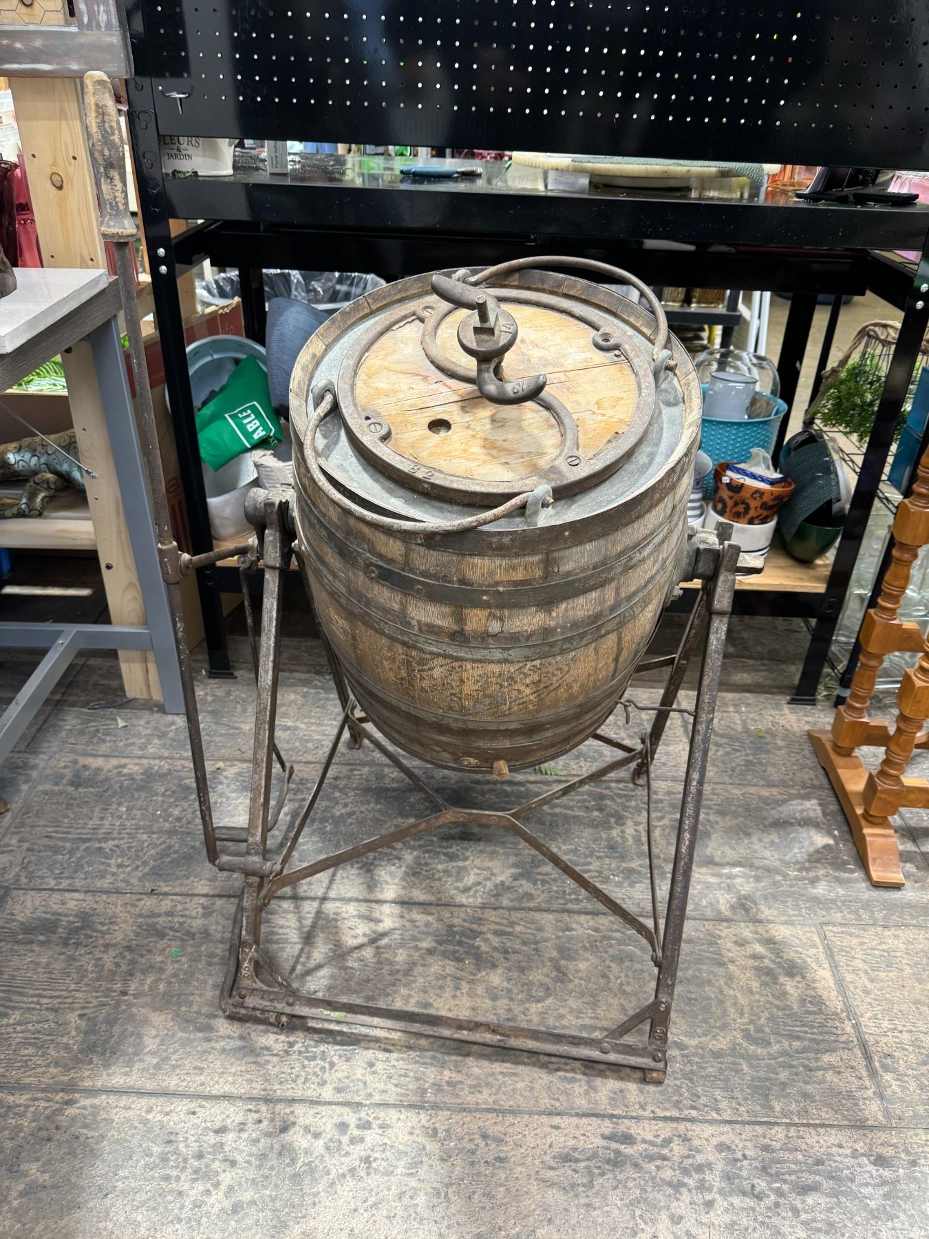 Antique butter churn