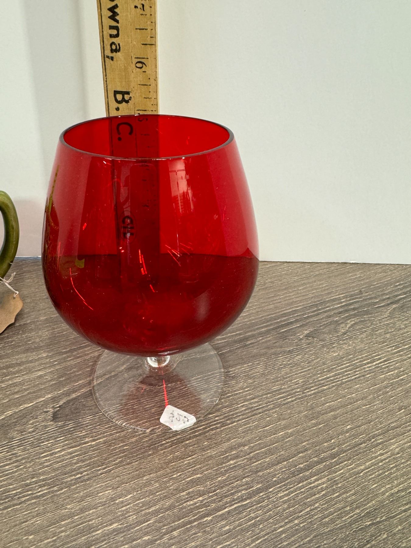 MCM Ruby red brandy glass