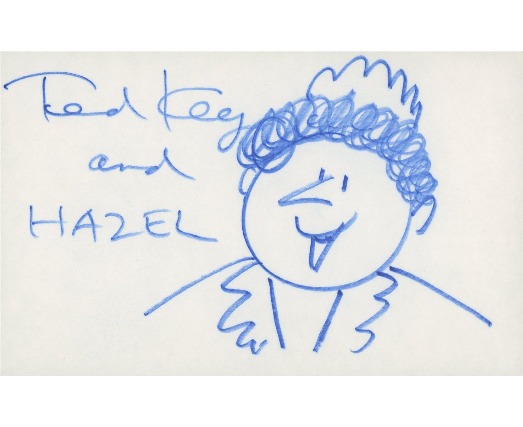 Original Ted Key hand-drawn and signed "Hazel" comic sketch. GFA ...