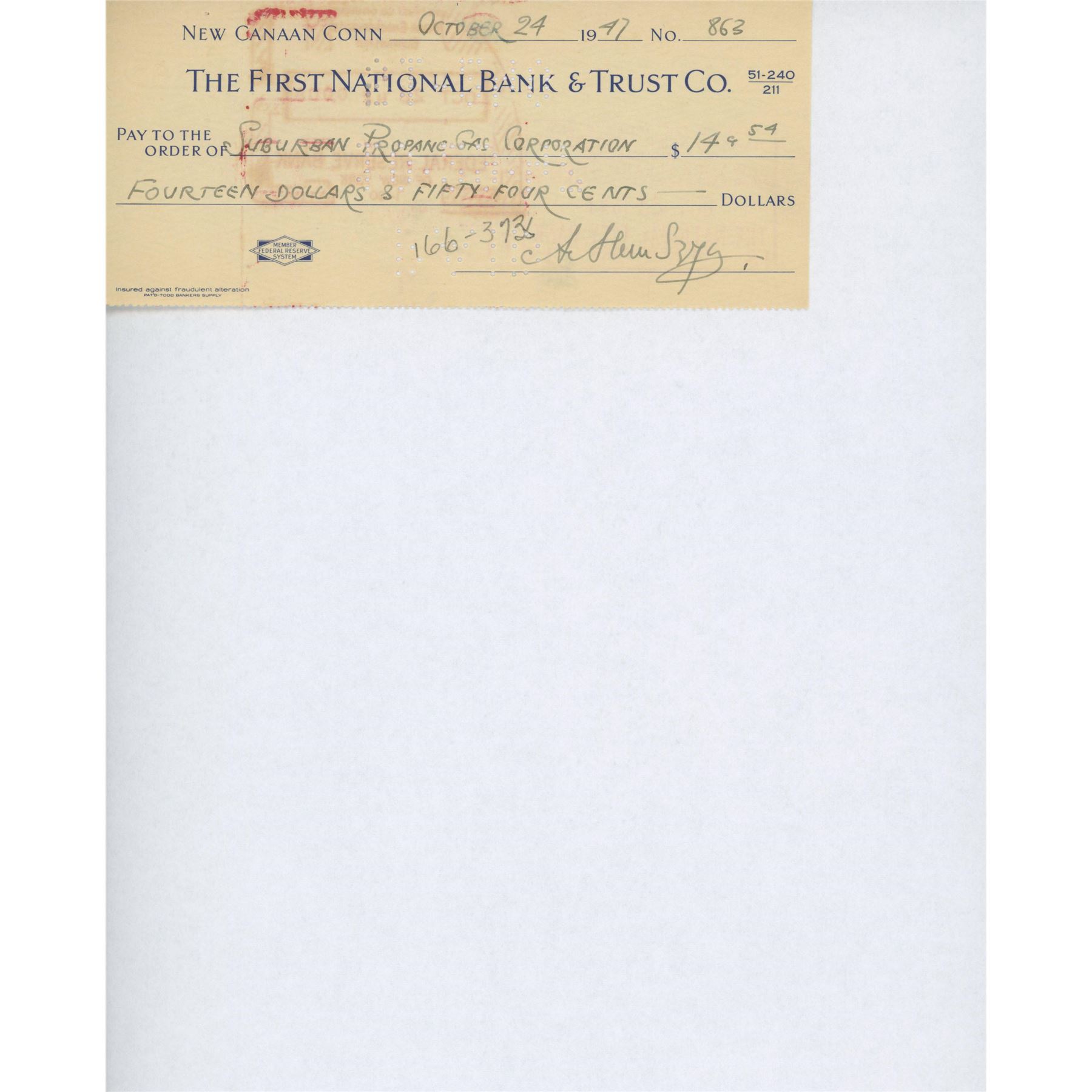 Artist Arthur Szyk signed check