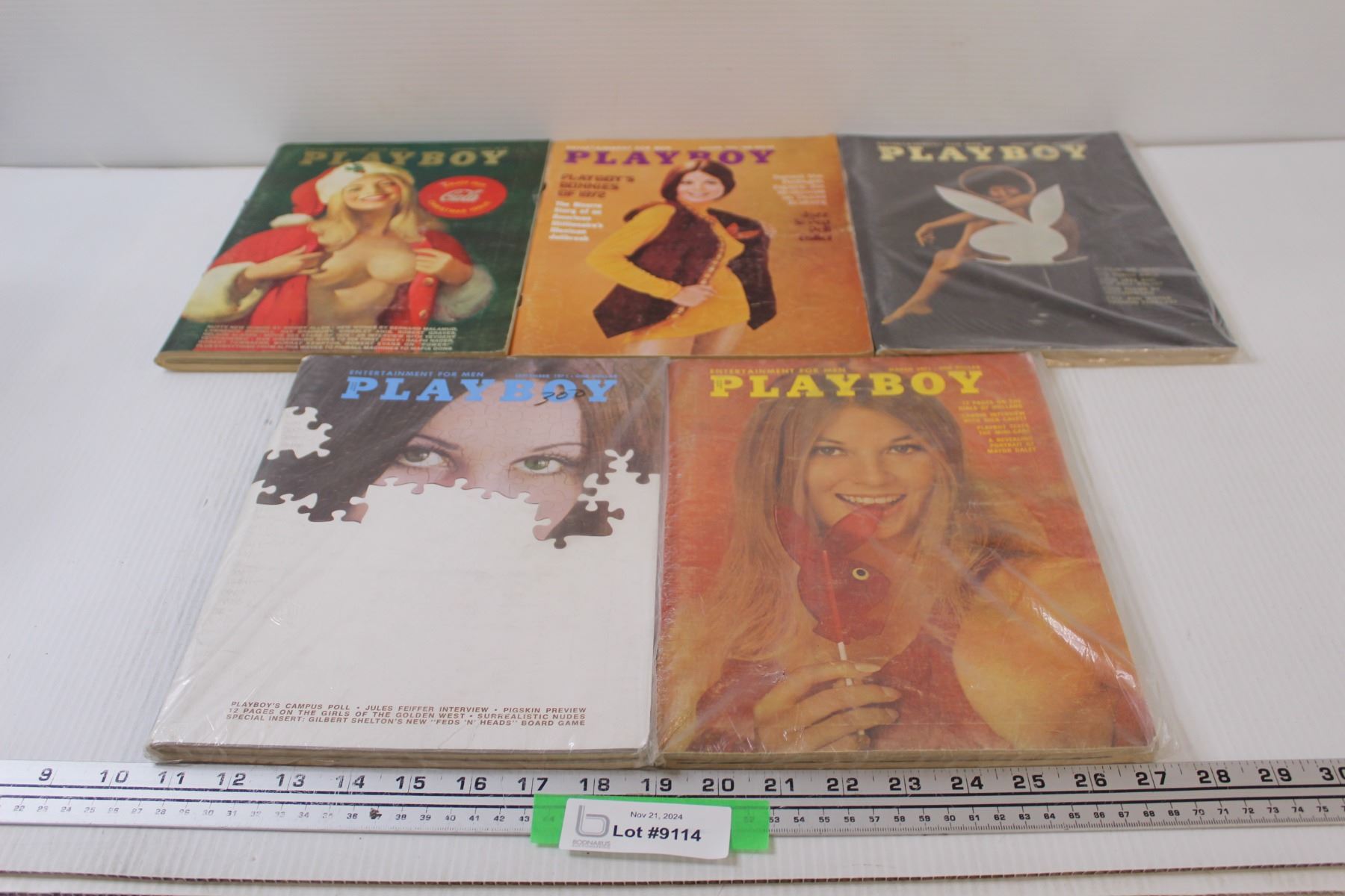 (5) Playboy Magazines: 1971-72 - Bodnarus Auctioneering