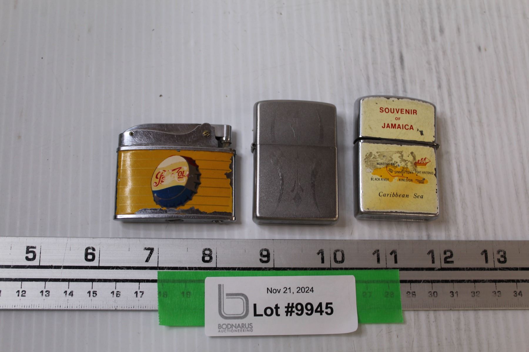 (3) Zippo Lighters: Pepsi Cola, Jamaica, Stainless Steel - Bodnarus Auctioneering