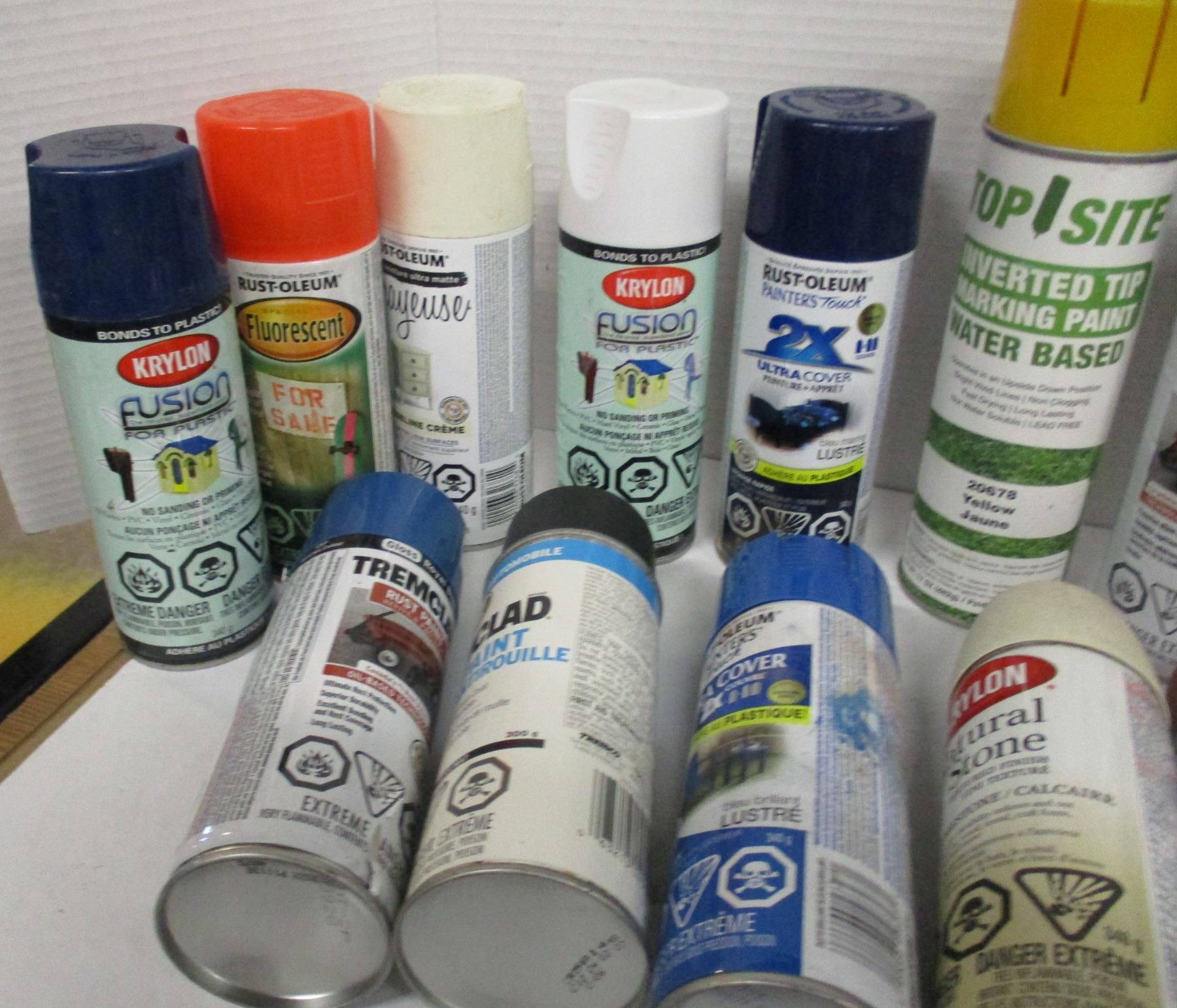 TOTE C/W ASSORTED SPRAY PAINT