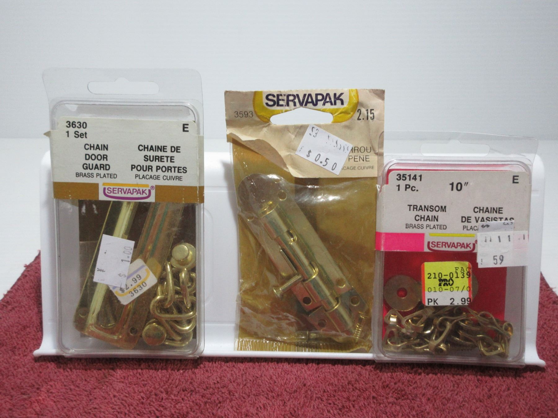 ESTATE/NEW: TRANSOM CHAIN, BARREL BOLT & CHAIN DOOR GUARD