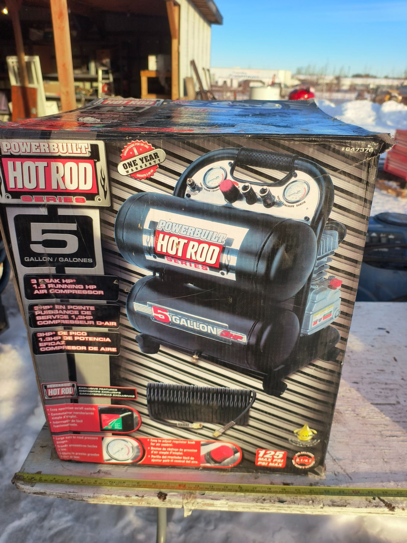 Hot Rod 5 gallon 3HP air compressor NIB - Schmalz Auctions