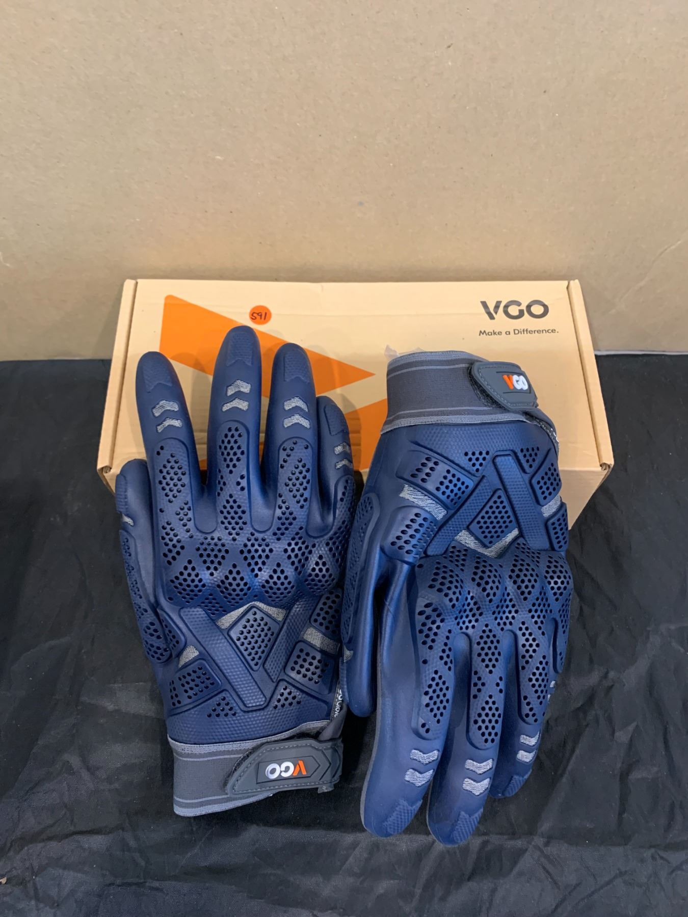 VGO Heavy Duty Gloves with Rubber Knuckles - Blue - XL