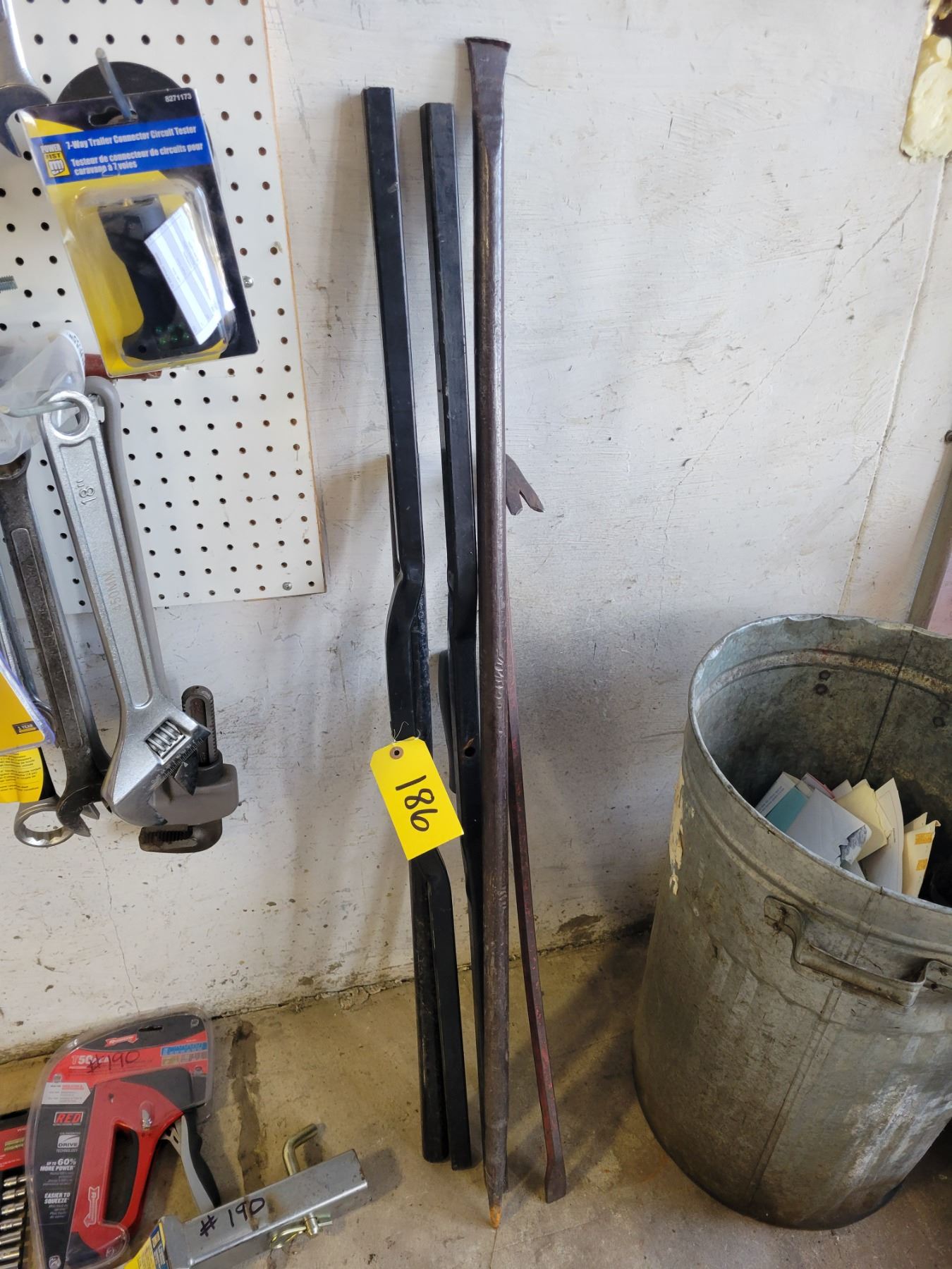 Various pry bars (Starts in Double Door Shop)