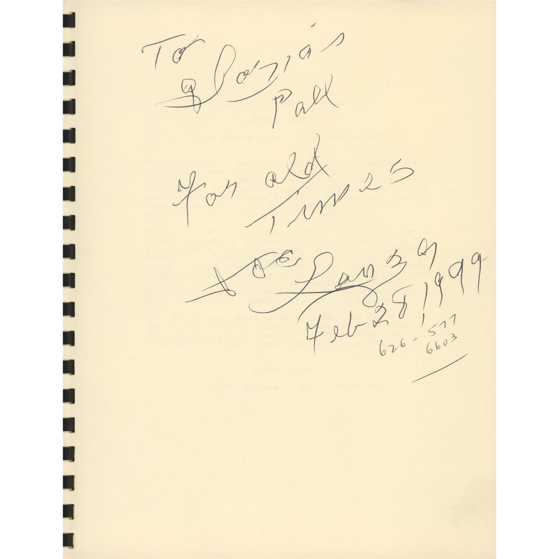 Joe Lanza signed photpo